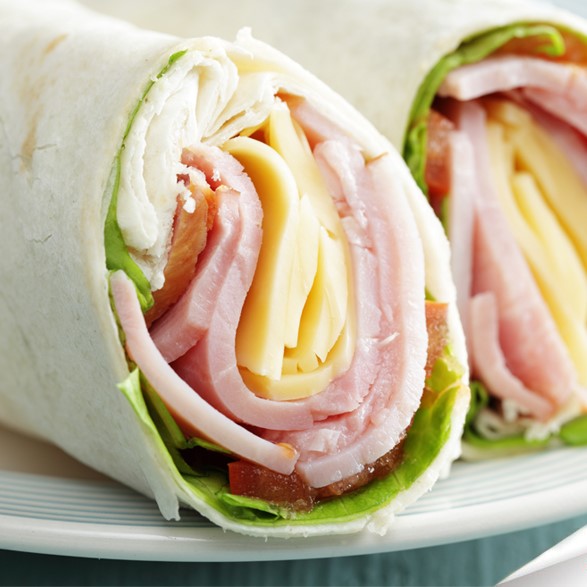 Double Smoked Ham Wrap / Cheddar / Roma Tomato / Mayo / Baby Spinach