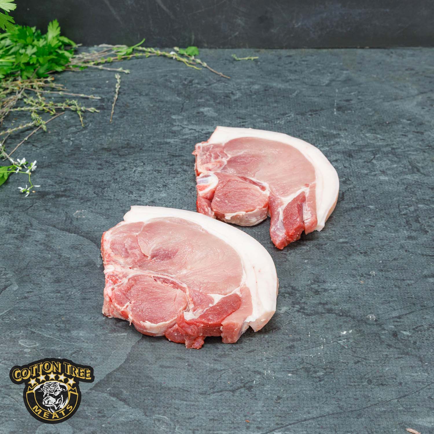 PORK LOIN CHOPS SKIN ON 250 GRAMS