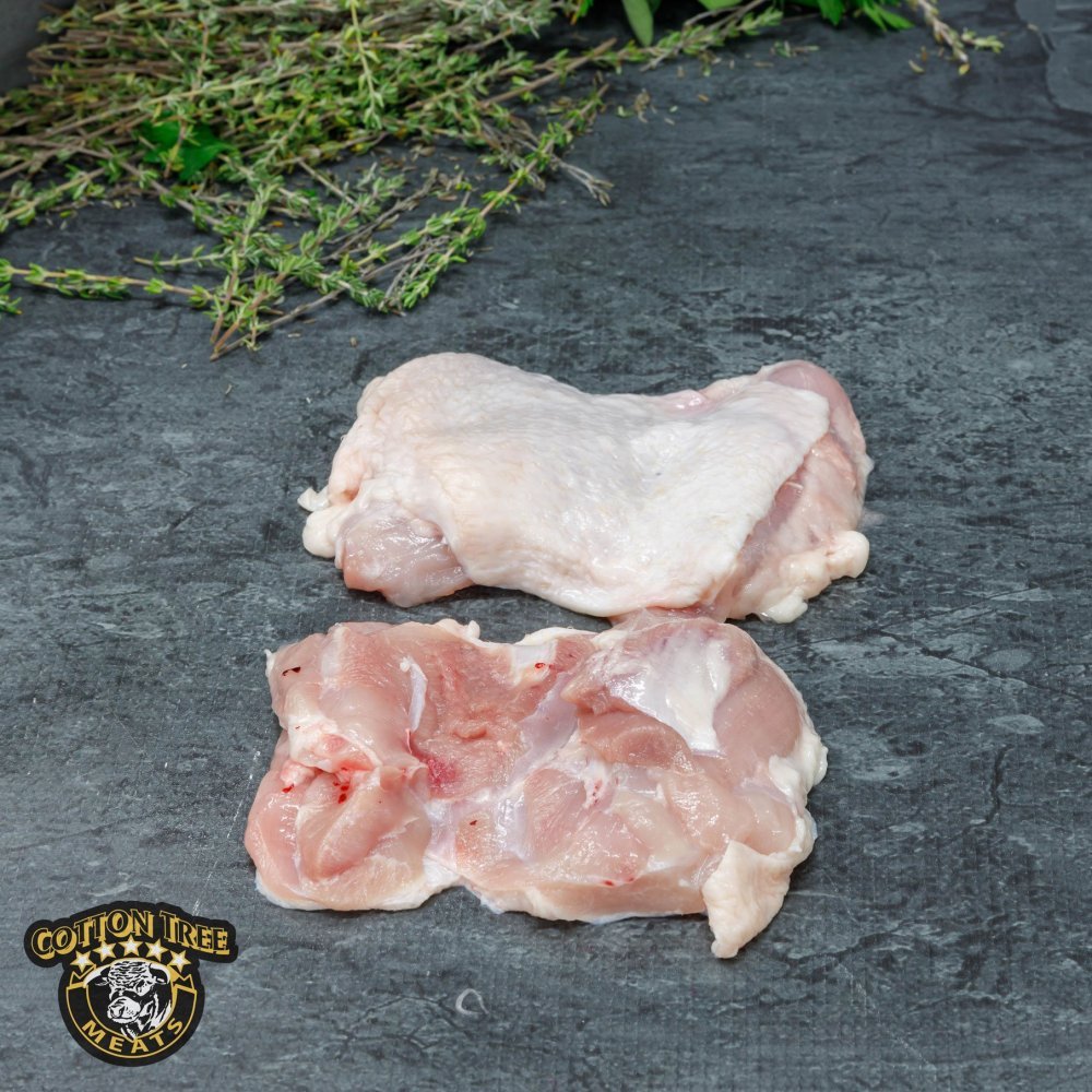 CHICKEN THIGH FILLETS SKIN ON
