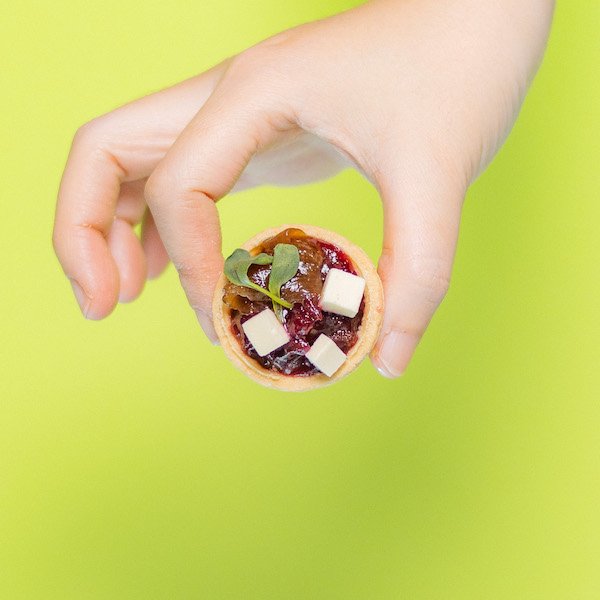 Mini Beetroot & Caramelised Onion Tart | Canapes Catering