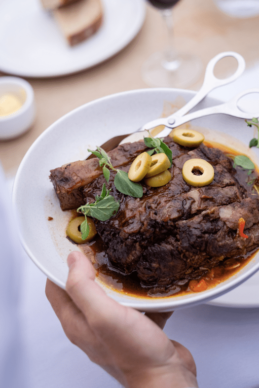 Slow cooked beef short rib w chimichurri