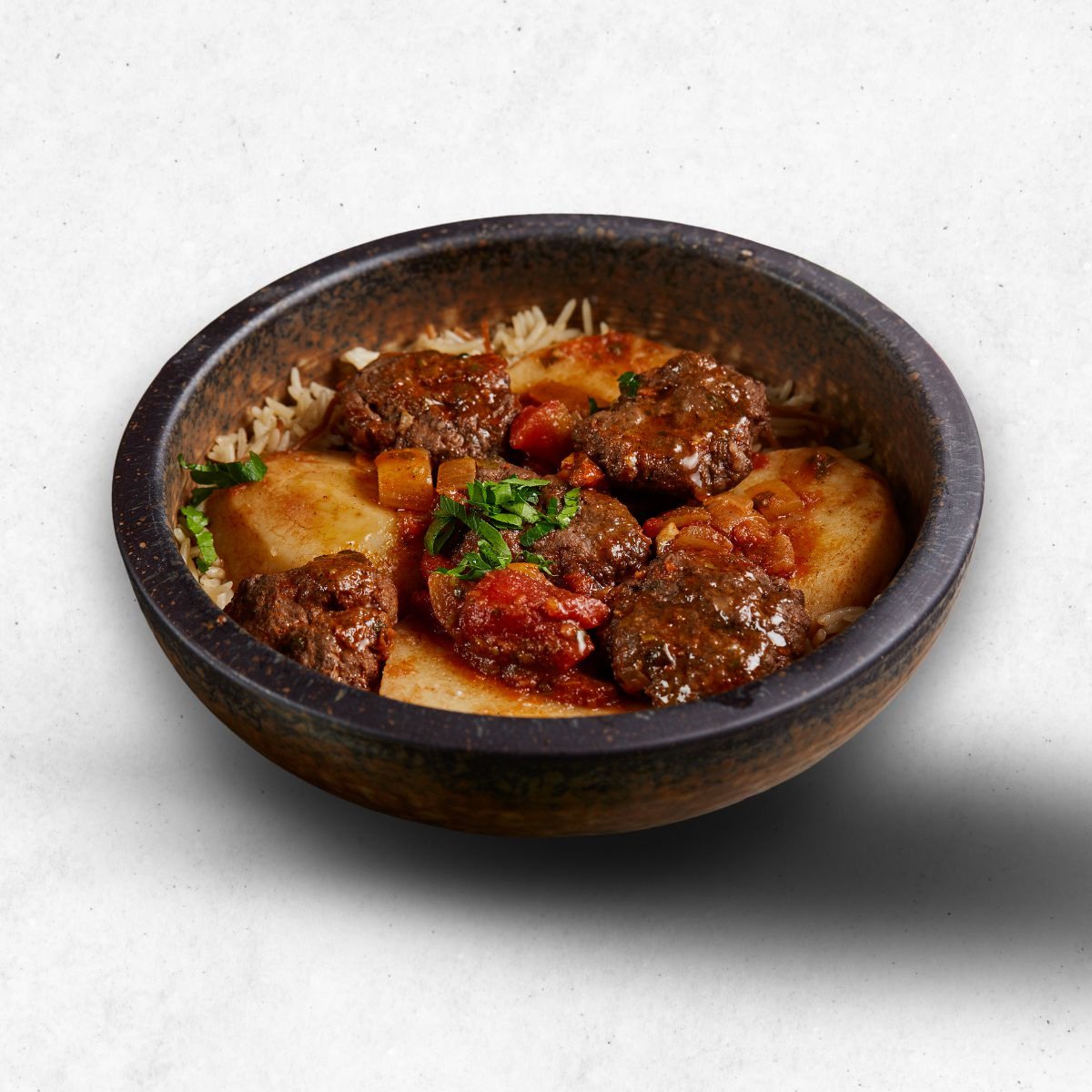 Kafta Batata A Riz (Kafta Meatballs & Potatoes on rice)