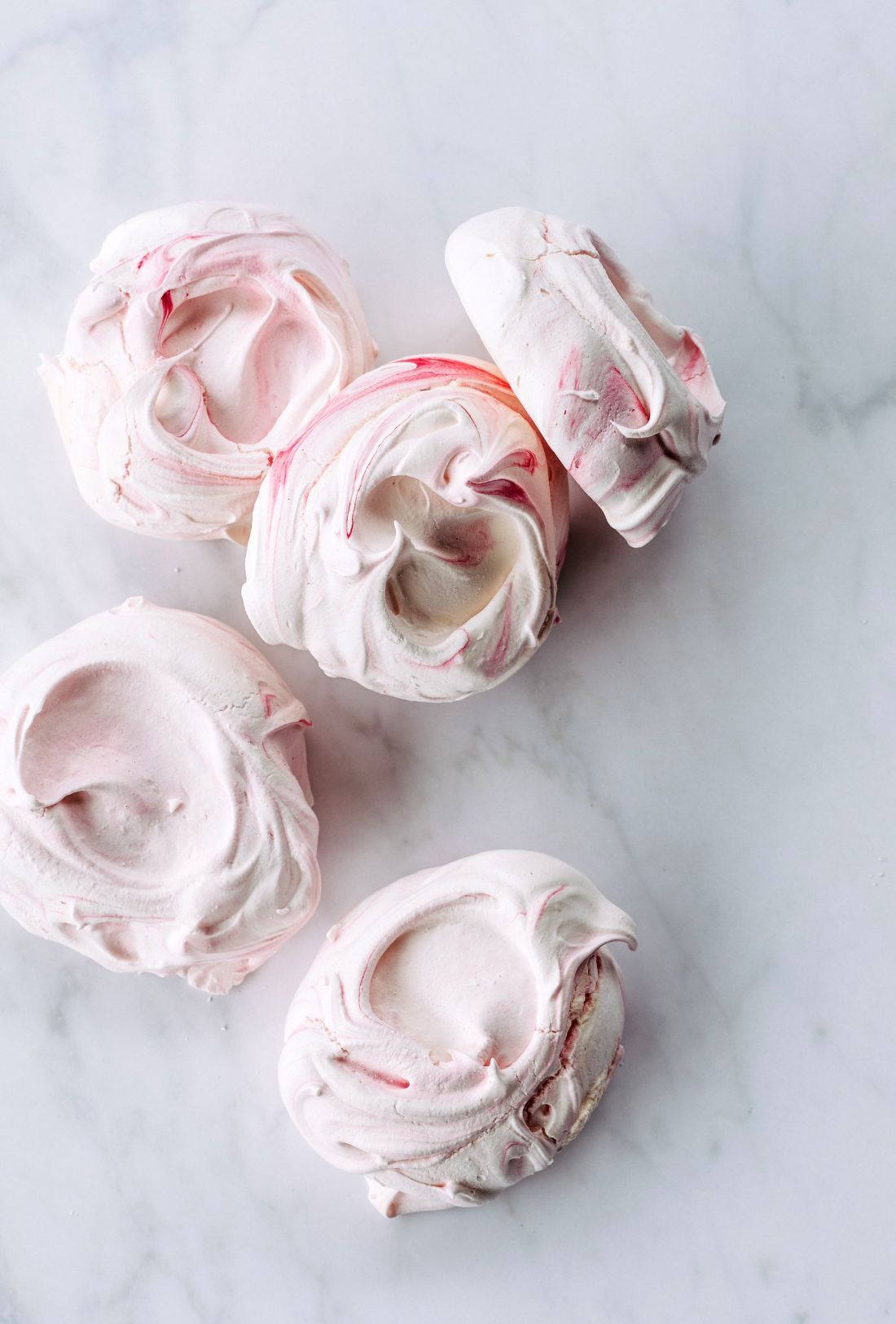 Giant Pink Swirled Meringues