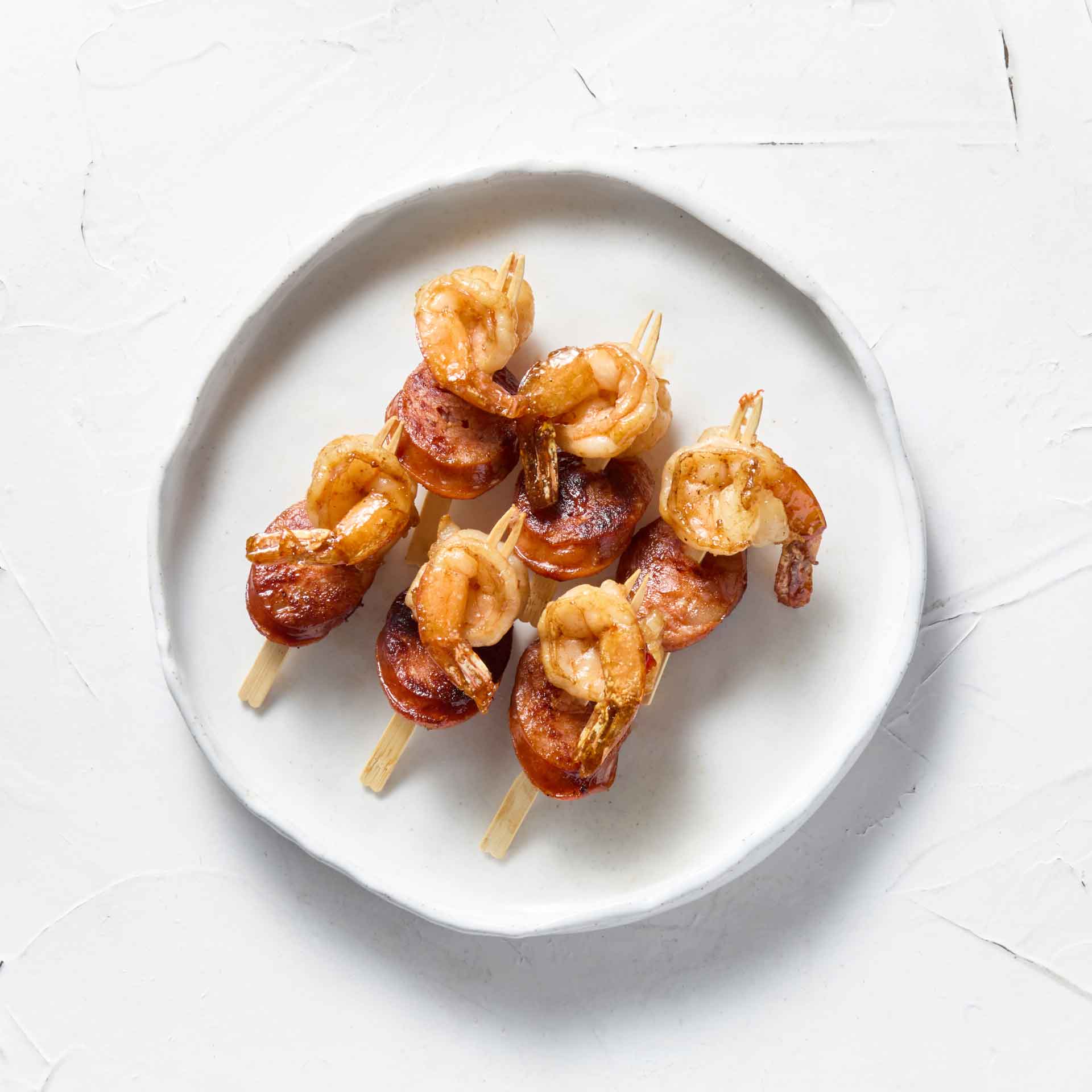 Prawn and chorizo skewer Universal Catering Sydney