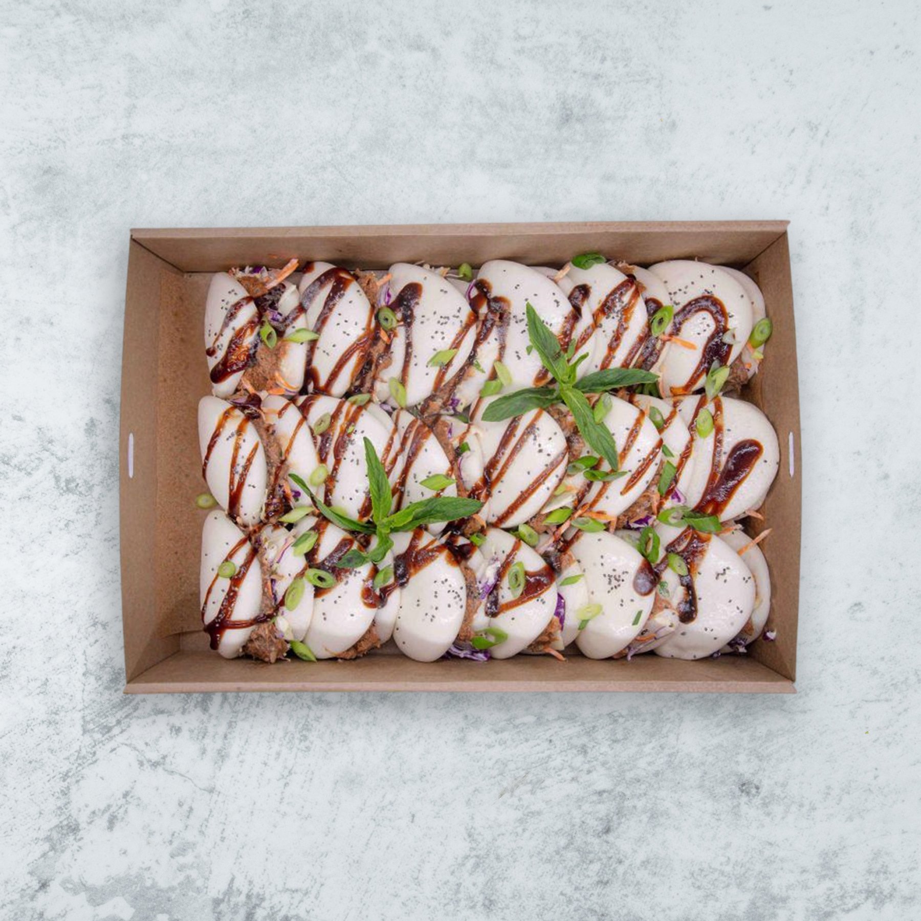 Asian Style Pulled Beef Bao Bun Box of 18 | Catering Zone